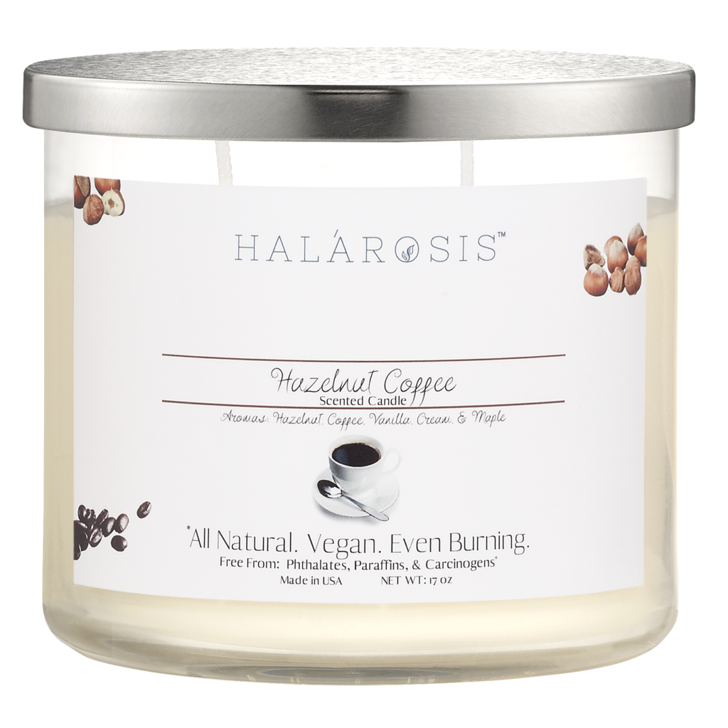 Hazelnut Scented Candle - Hazelnut Coffee - Soy Wax Candle - Halárosis